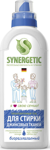 Гель Synergetic (Синергетик), для стирки джинсовых тканей, 750 мл ...