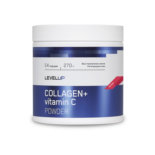Коллаген, Level Up, COLLAGEN + VITAMIN C Powder, 270 грамм, Коллаген ...