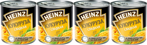 Кукуруза Heinz сладкая, набор: 4 штуки - купить с доставкой по выгодным ...