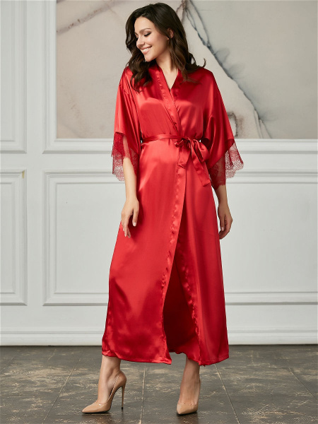 Халат Женский Felisse Домашний красный Полиэстер, размер 44, 46 Россия ...