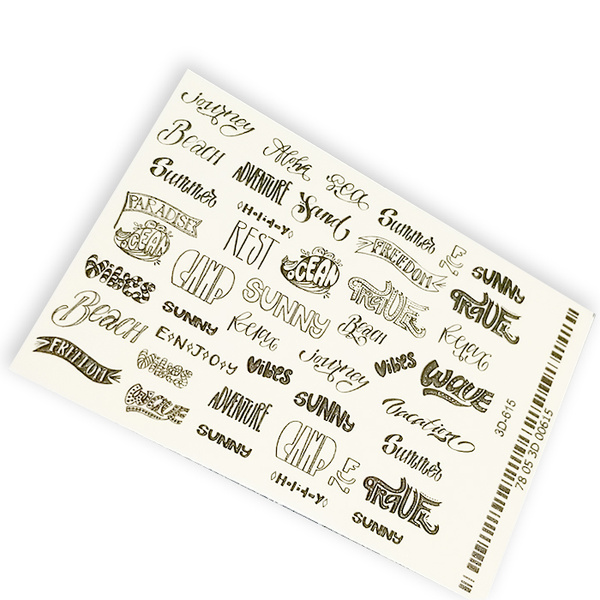 Anna Tkacheva, 3D слайдер дизайн / водные наклейки для ногтей / наклейки на ногти Слова и Фразы ...