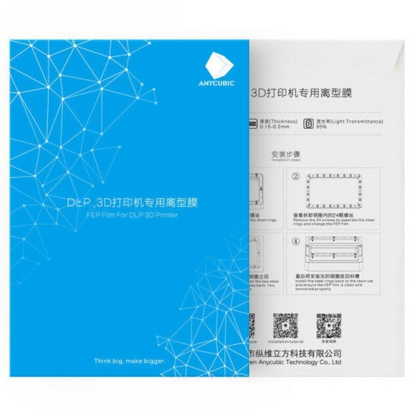 FEP пленка для 3д принтеров (200x140) Anycubic Photon, S, Mono SE ...