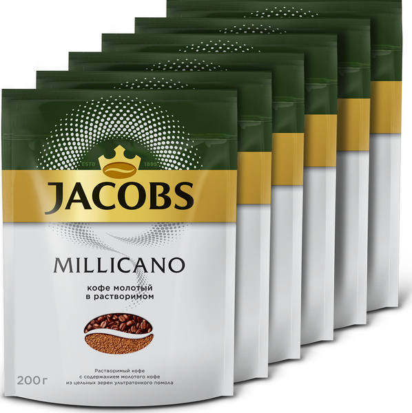 Кофе растворимый набор Jacobs Millicano, 200 г х 6 шт - купить с ...