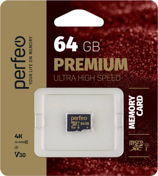 Perfeo Карта памяти 64 ГБ (PF64GMCSX10V30) - купить с доставкой по выгодным ценам в интернет ...