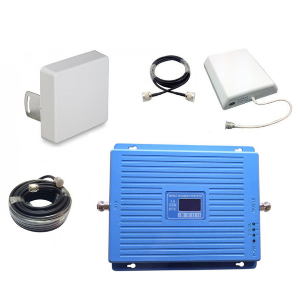 Комплект репитер GSM 3G 4G усилитель сигнала Telestone 900 1800 2100 ...