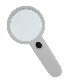 Лупа Kromatech ручная круглая 5х, 50 мм, с подсветкой (2 LED), белая (MG6B-3) - купить с ...