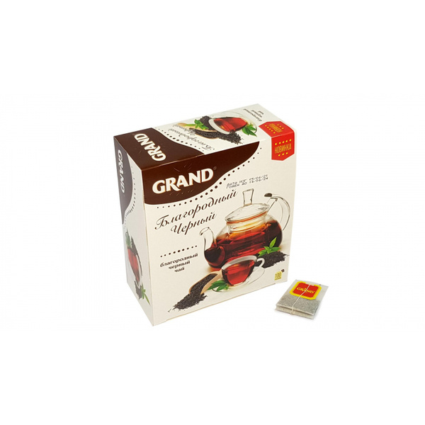 Чай Grand Благородный черный, 100 пакетиков - купить с доставкой по ...