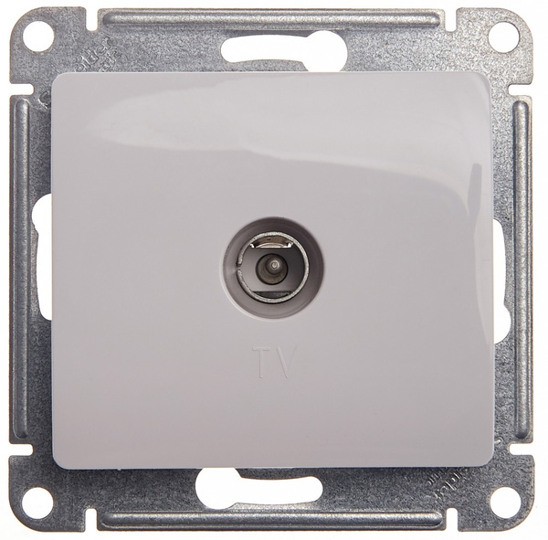 TV Розетка проходная 4DB Glossa Schneider Electric, Белая (комплект из ...