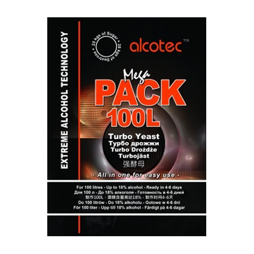 Дрожжи спиртовые турбо Alcotec "Mega Pack 100L", 360 г - купить с доставкой по выгодным ценам в ...
