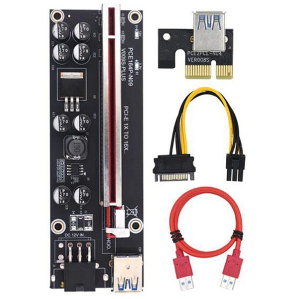 009S Plus PCI-E Riser Card PCI Express 1X to 16X USB 3.0 кабель SATA 6 ...