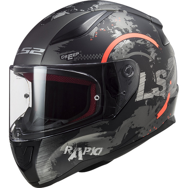 LS2 Мотошлем FF353 RAPID Circle серебристый, оранжевый - купить с ...