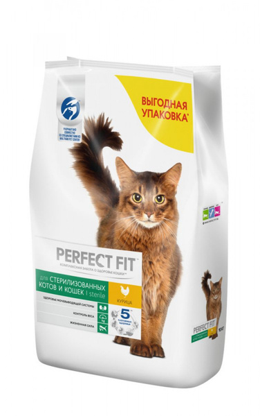Корм сухой Perfect Fit Sterile для взрослых стерилизованных кошек, с ...