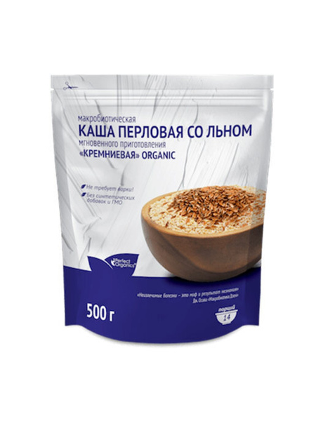 Макробиотическая каша перловая со льном мгновенного приготовления ...