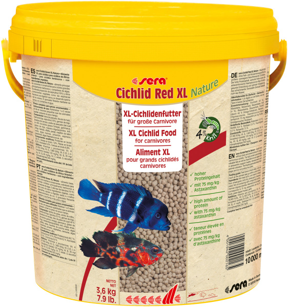 Гранулы SERA CICHLID RED XL корм гранулы для крупных цихлид (3,8 л ...