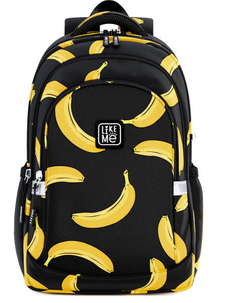 Рюкзак школьный Like.Me School Бананы черные купить на OZON по низкой ...