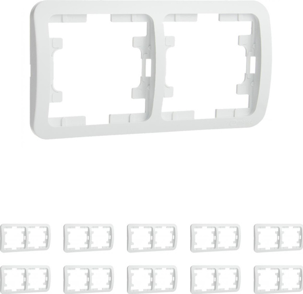 Рамка Makel Mimoza двухместная горизонтальная белая (комплект из 10 шт) купить на OZON по низкой ...