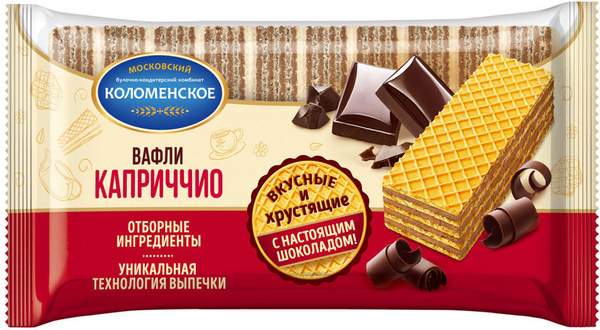 "Коломенское" Вафли Каприччио 220гр. 6шт. - купить с доставкой по ...