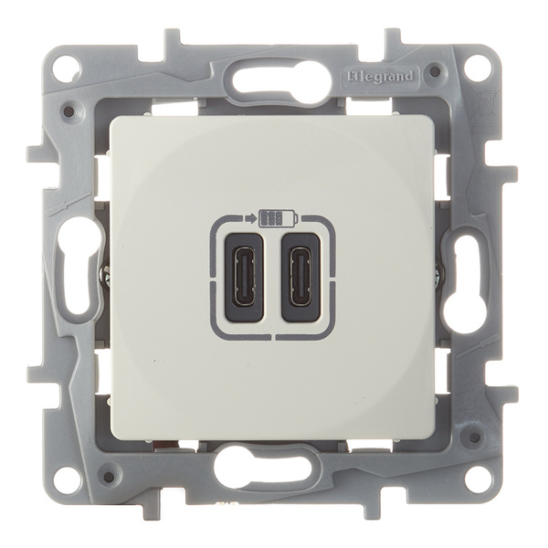 Розетка USB Legrand Etika 672335 скрытая установка слоновая кость два ...