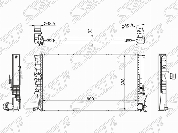 Радиатор BMW 1Series 1119 3Series 1119 4Series 1320 - SAT арт. BW00011 ...