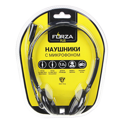 Наушники Накладные FORZA проводные накладные, компьютерные с микрофоном ...