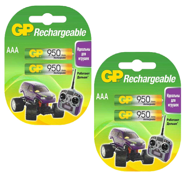 Аккумуляторные батарейки GP 950 мАч (HR03) AAA Ni-Mh мизинчиковые 1,2V ...