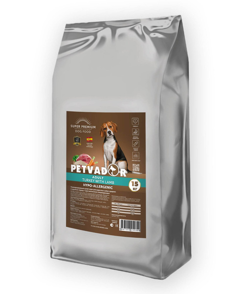 Petvador Полнорационный корм для взрослых собак всех пород с ...