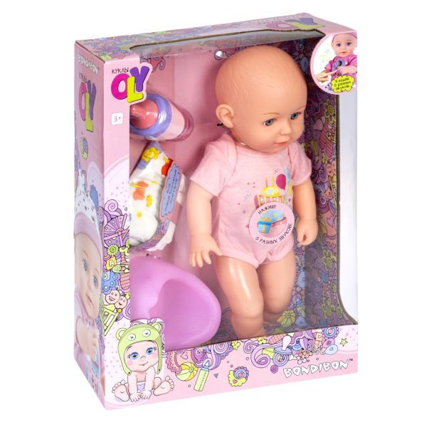 Кукла Bondibon Oly , функциональная, пьёт, писает, озвученная, с аксессуарами (ВВ4258) - купить ...