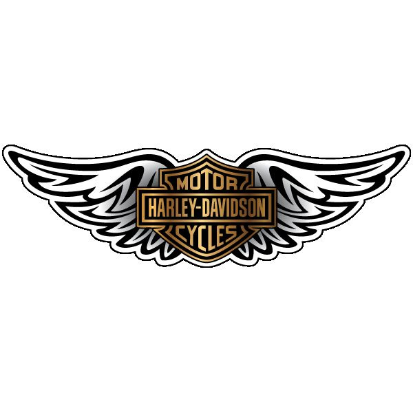 Наклейка Эмблема Harley Davidson с крыльями / Харли-Девидсон 15х4 см ...