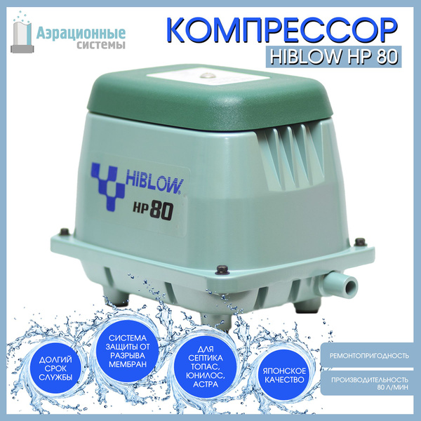 Компрессор HIBLOW HP-80 для септика и пруда - купить с доставкой по ...