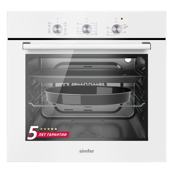 Электрический встраиваемый духовой шкаф Simfer, 9 режимов, конвекция, гриль, таймер, 58 литров ...