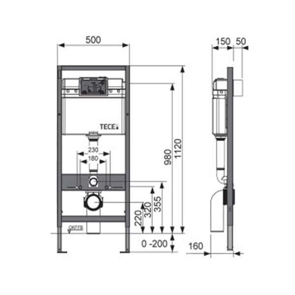 Инсталляция TECE К440921 с клавишей TECEloop, хром глянцевый - купить инсталляцию по выгодной ...