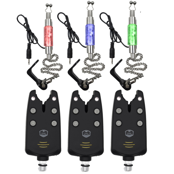 Сигнализатор поклевки электронный Hoxwell HL 139 (3 шт), со свингерами, для рыбалки, набор для ...