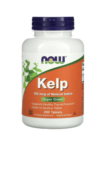 Келп Бурые Водоросли (Йод) NOW Kelp 150 mcg of Natural Iodine 200 ...