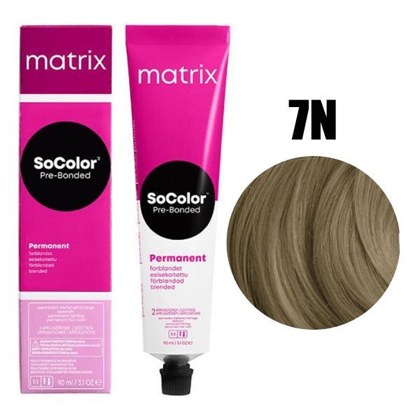 Matrix Перманентный краситель SoColor Pre-Bonded, 7N блондин, 90 мл ...