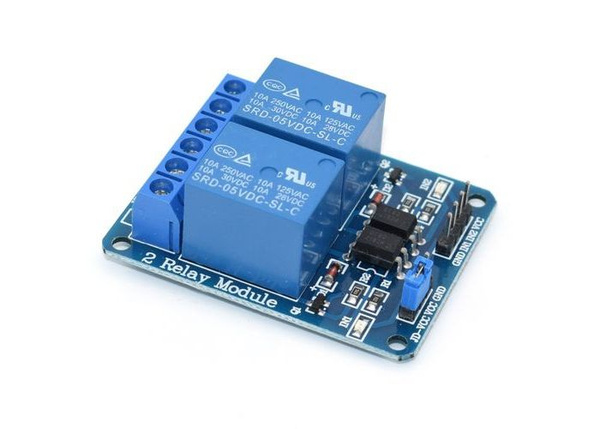 Модуль Реле HW - 482 5В, (250 В, 10А), 2 канала от Ардуино - купить с ...