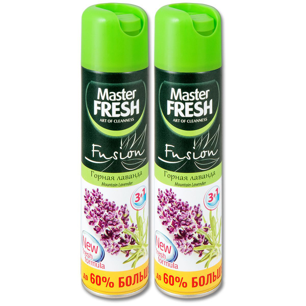 Освежитель воздуха аэрозольный MASTER FRESH Горная лаванда, 300 мл, 2 ...