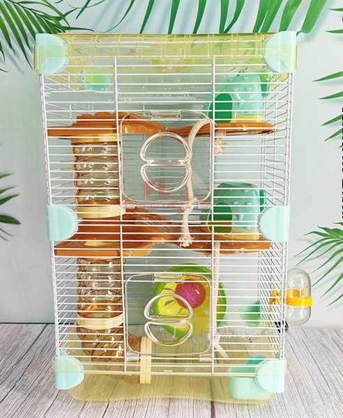 Teddy Village клетка для хомяков Робинзон 3 уровня цвет желтый ...