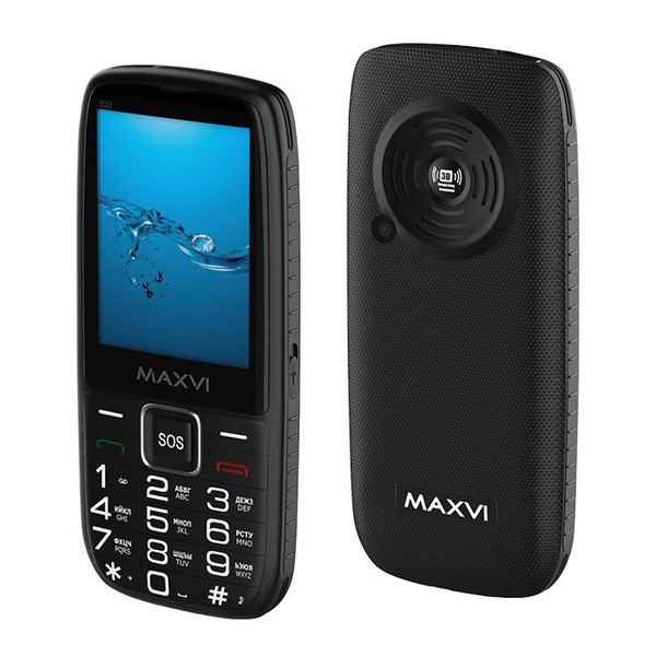 Характеристики Мобильный телефон MAXVI B32 black, кнопка-SOS, 2 SIM подробное описание товара ...
