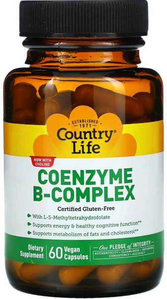 Country Life, Coenzyme B-complex, Коэнзим Б-комплекс, 60 капсул ...