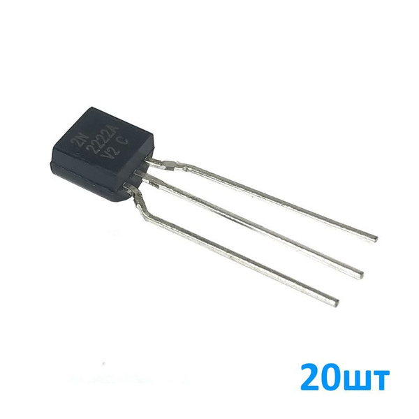2N2222A, Биполярный транзистор, NPN, 50В, 0.8А, корпус TO92, набор 20шт ...