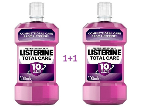 Ополаскиватель для полости рта Listerine Total Care 10 в 1, 2шт по 500 ...