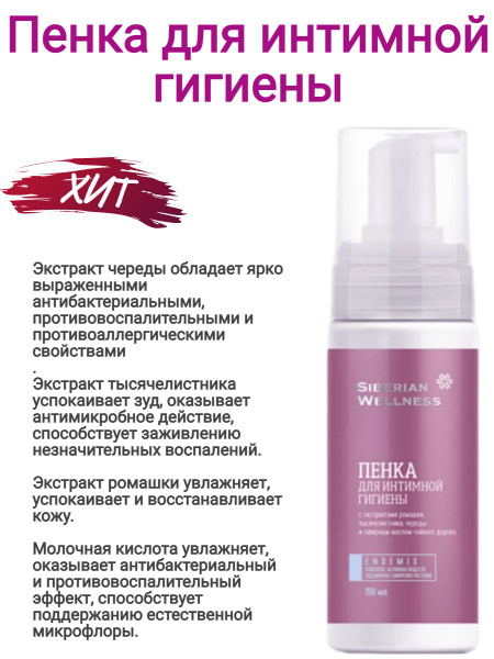 Пенка для интимной гигиены - косметика с комплексом ENDEMIX, 150 мл ...