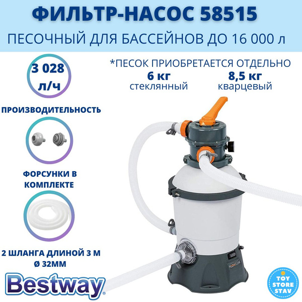Песочный фильтр насос Bestway FlowClear арт. 58515 производительность ...