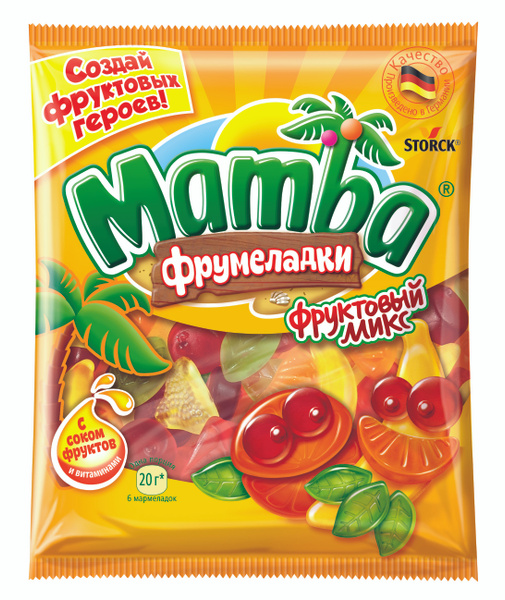 Mamba Фрумеладки Фруктовый микс, мармелад жевательный с фруктовым соком ...