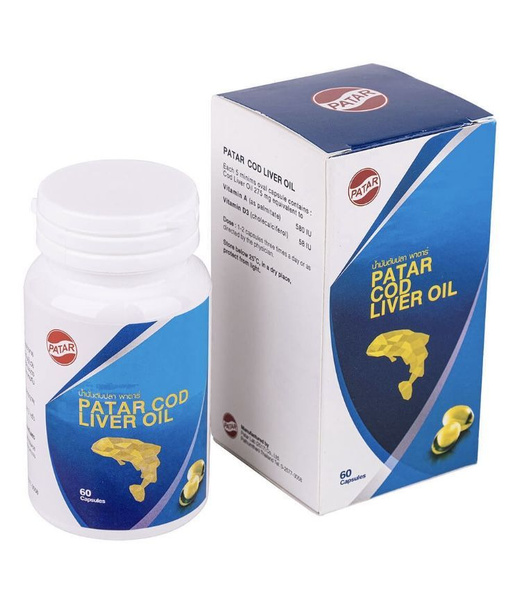 Тайское масло печени трески, 60 шт, Patar Cod Liver oil купить на OZON ...
