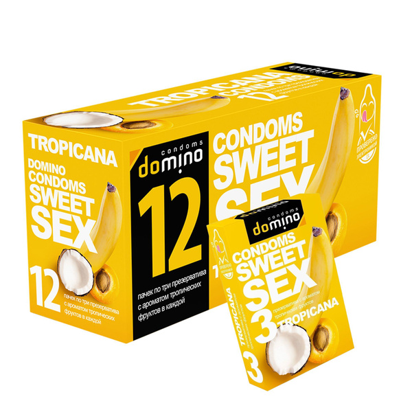 Презервативы Domino Sweet Sex Tropicana 12 упаковок 36 штук купить