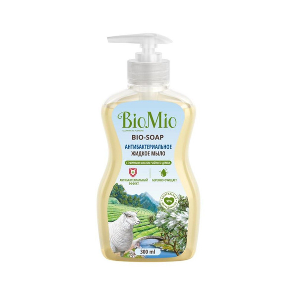 BioMio Антибактериальное жидкое мыло, Bio-Soap, с маслом чайного дерева ...