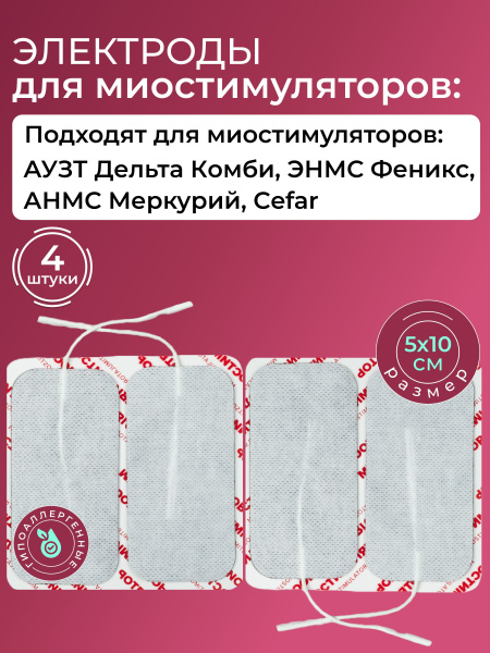 Комплект электродов для миостимуляторов Cefar, АУЗТ Дельта Комби, ЭНМС ...