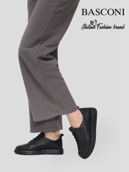 Кеды Женский BASCONI Натуральная кожа, размер 39 6 На любой сезон Шнурки Италия купить c ...