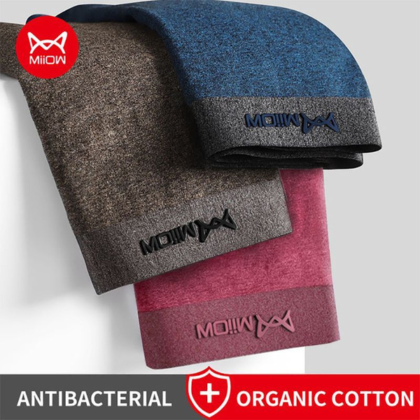 Комплект трусов Мужской Miiow брифы Хлопок красный, коричневый, размер 44, 46 Средняя Китай ...